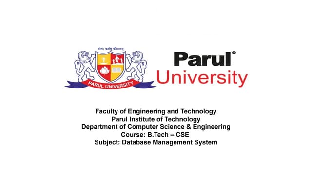 rdbms parul university oracle dbms bca mca | PPT rdbms parul university oracle dbms bca mca | PPT