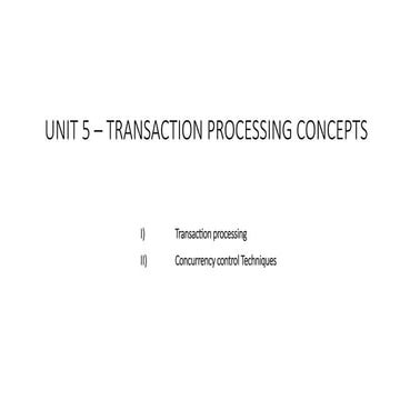 Transaction Management Processing Dbms 5 Ppt