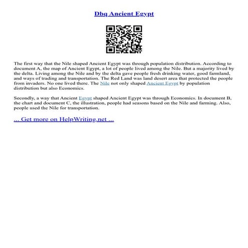 Dbq Ancient Egypt | PDF