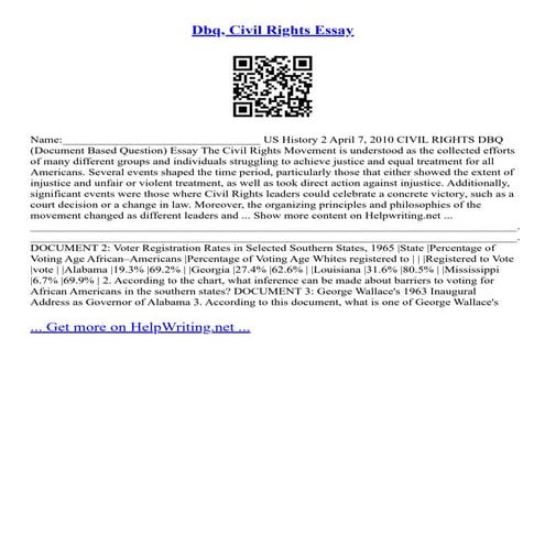 Dbq, Civil Rights Essay | PDF