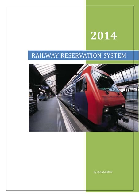 ER diagrams for Railway reservation system | DOCX | Rail Travel ...