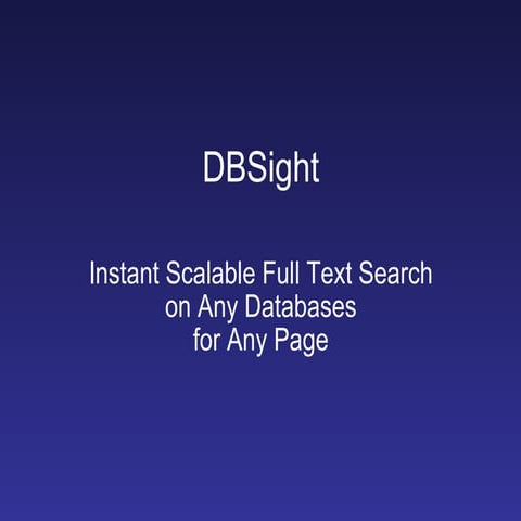 DBSight Introduction | PPT