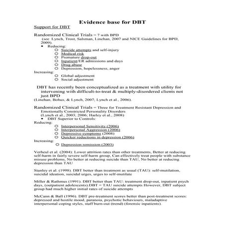 Dbt evidence handout 2012 | DOCX