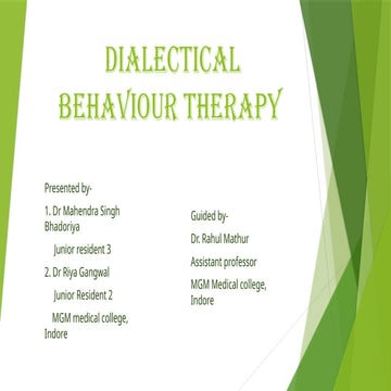 Dialectical Behavior Therapy | PPTX