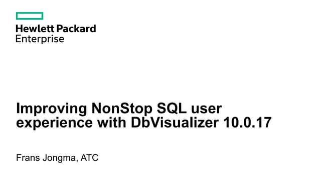 Dbvisualizer For Nonstop Sql Ppt