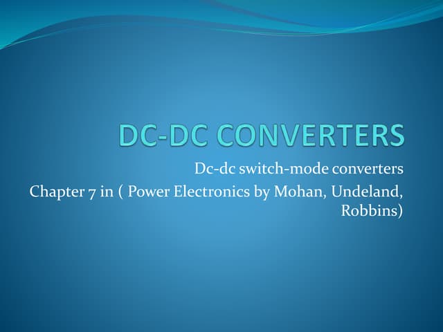 DC-DC Converter.pptx | Consumer Electronics | Technology & Computing