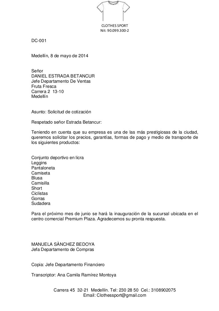 Carta Solicitud De Cotizacion Images