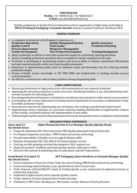 Ricky's Resume | DOCX | Manufacturing Industry | Industries