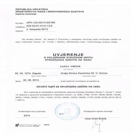 DRŽAVNI ISPIT UVJERENJE | PDF