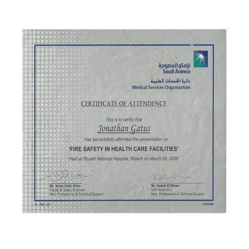 Saudi Aramco-Fire Safety in Health Care Facilities | PPT