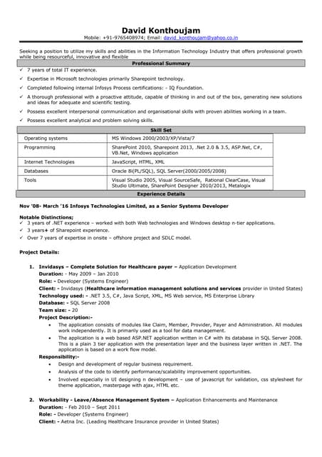 Resume | DOCX | Computing | Technology & Computing