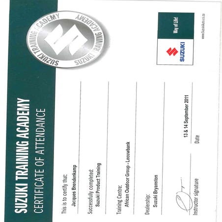 Suzuki Product Training | PDF