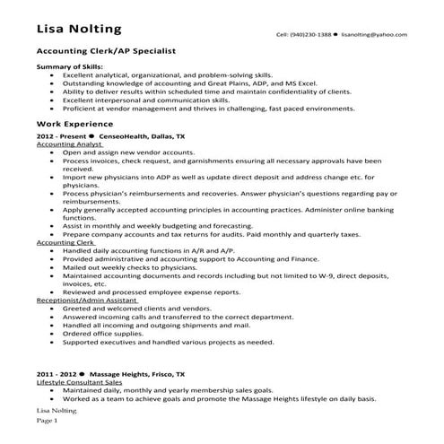 Lisa's Resume 2017 | DOC
