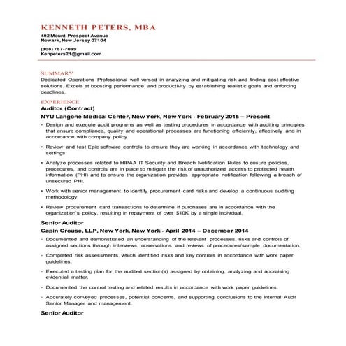 Ken Peters Resume - 1 | DOCX