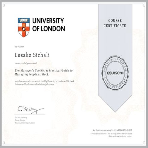 certificate in managing people at work | PDF