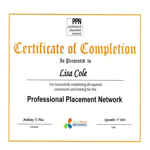 PPN Certificate of Completion for Lisa Cole - 9.1.16.PDF