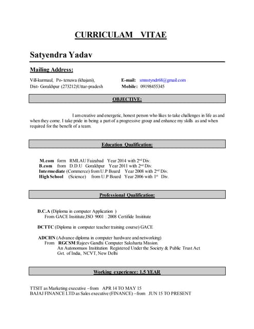 CV Format | PDF | Resume Writing and Advice | Job Search