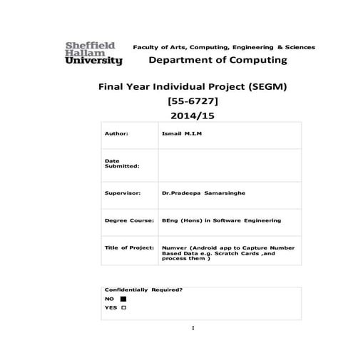 Project Final Report Ismail MIM IT13078010 SHUID 24048259_final | DOCX ...