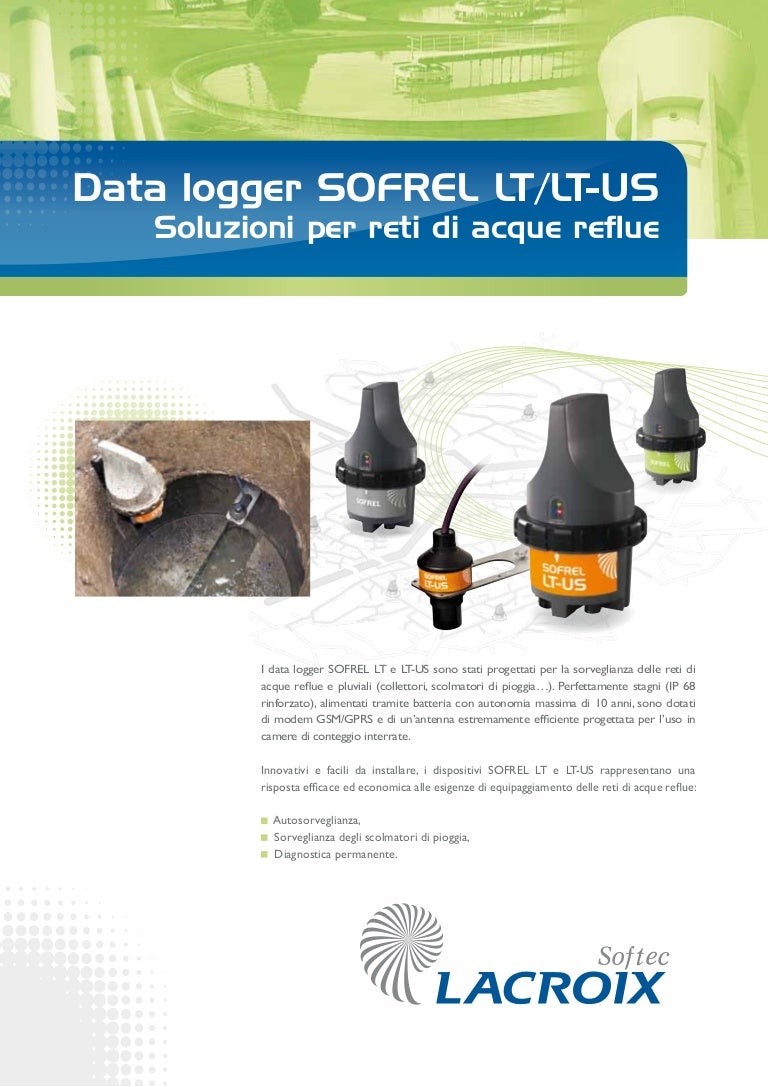 Data logger SOFREL LT/LT-US: Soluzioni per reti di acque reflue