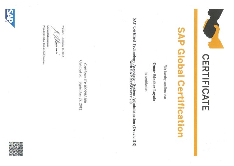 SAP Global Certification