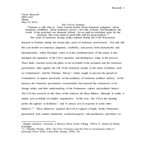 CIA Covert Operations in Vietnam | DOCX