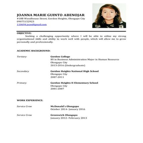 Jane resume | DOCX