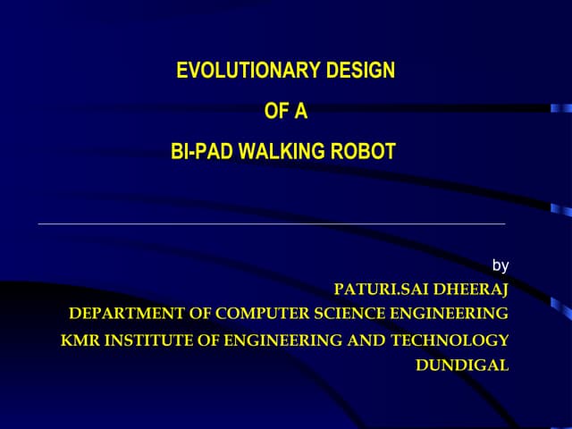 4 legged walking robot | PPTX