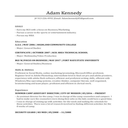 Adam-Resume1 | DOCX