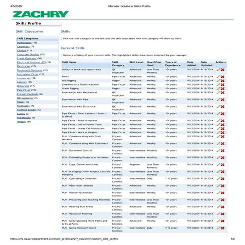 pipefitter skills highlighted have been endorsed by supervisor | PDF