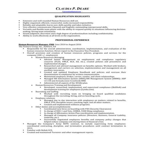 CPD - Resume 2016 | PDF