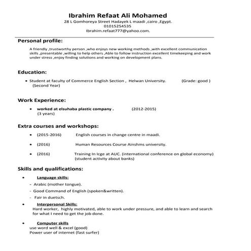 Ibrahim Refaat-CV | DOC