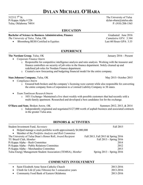 Resume2016_John Barkley | PDF