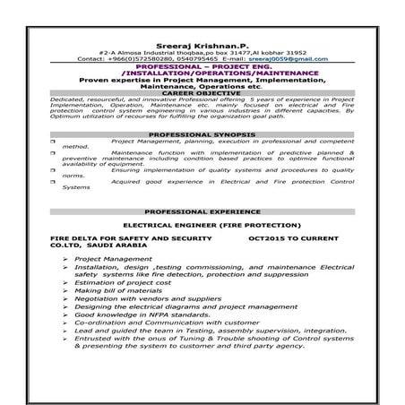 ELV ENGINEER RESUME | DOC
