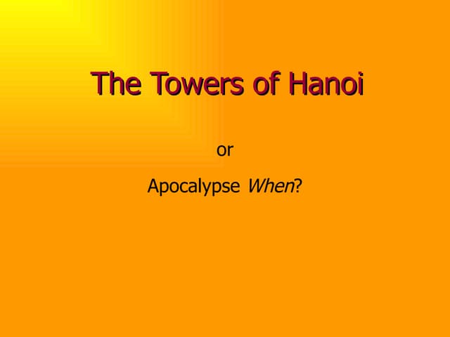 Tower of Hanoi presentation | PPTX