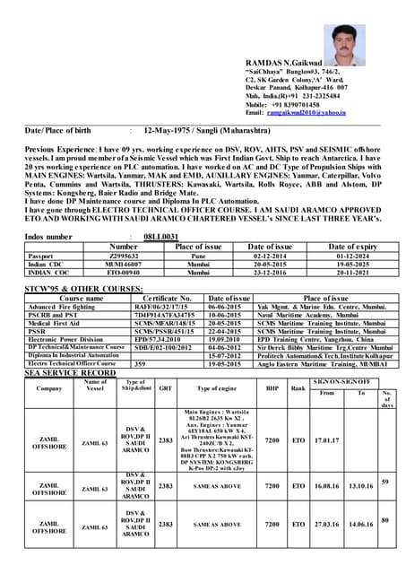 Resume atta s rao ETO | DOC | Business | Business and Finance