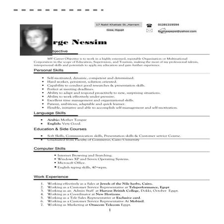 George's CV | DOC | Career Planning | Careers
