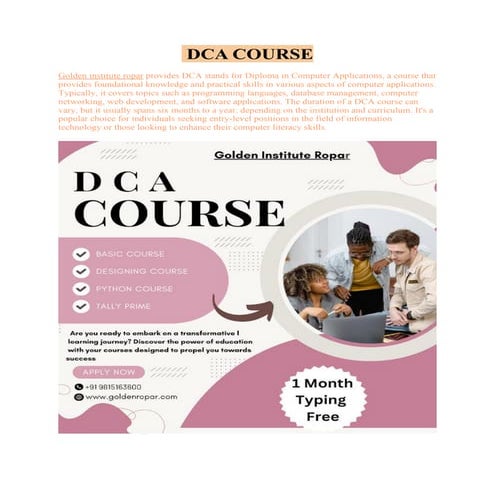 diploma in computer application at ropar. | PDF