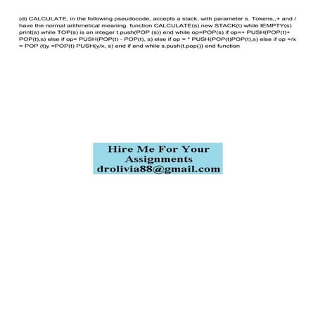 D Calculate In The Following Pseudocode Accepts A Stackpdf 9352