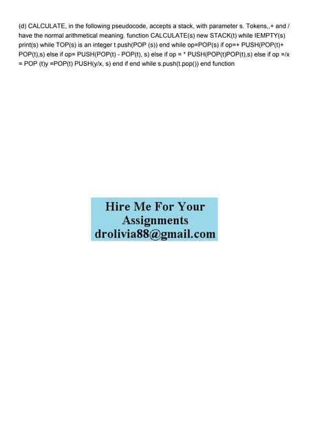 D Calculate In The Following Pseudocode Accepts A Stackpdf 9352