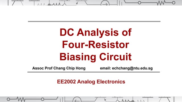 Dc Analysis Of Four Resistor Biasing Circuit Pdf