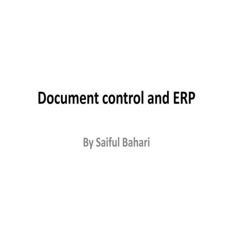 Document Control & Enterprise Resource Planning | PPT