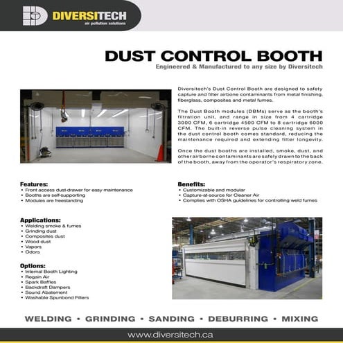 Dust Control Booth - Product Sheet | PDF | Indoor Environmental Quality ...