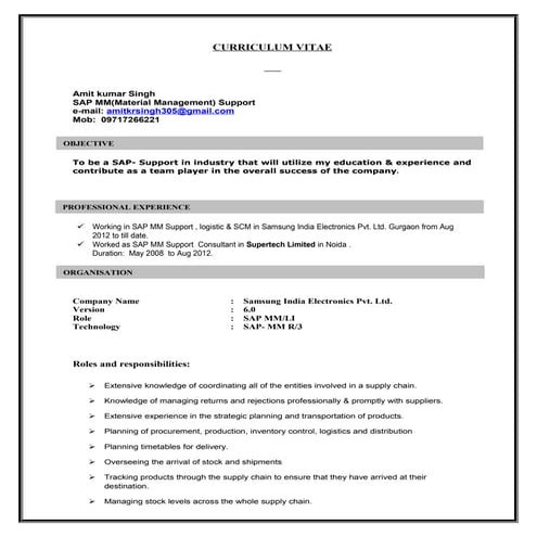 Amit kr. singh Resume (1) | PDF