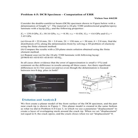 DCB Specimen Stress Simulation Report | PDF | Physics | Science
