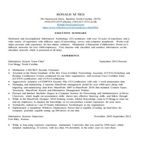 MAIN RESUME | DOCX | Computing | Technology & Computing