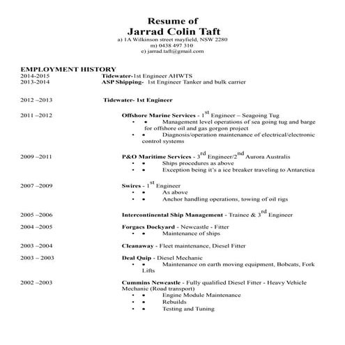 jarrad new CV | RTF