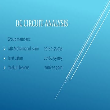Dc circuit analysis | PPTX
