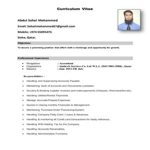 Sohail CV with Photo-N | DOCX