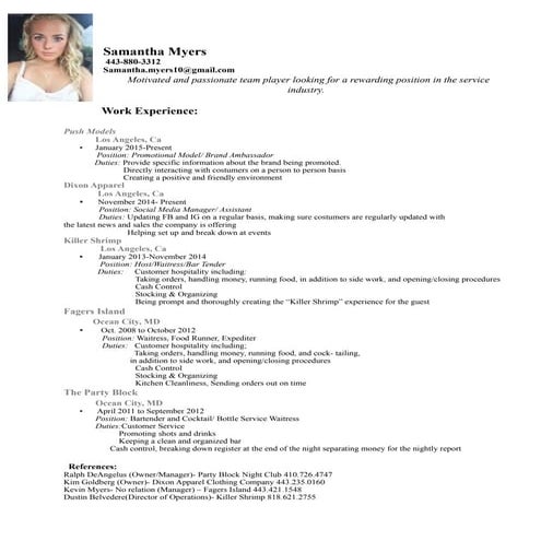 Samantha Myers Resume 2015 new | PDF