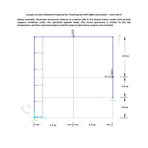 Sample of Material Prepared for Teaching the SAP2000 Lab | PDF